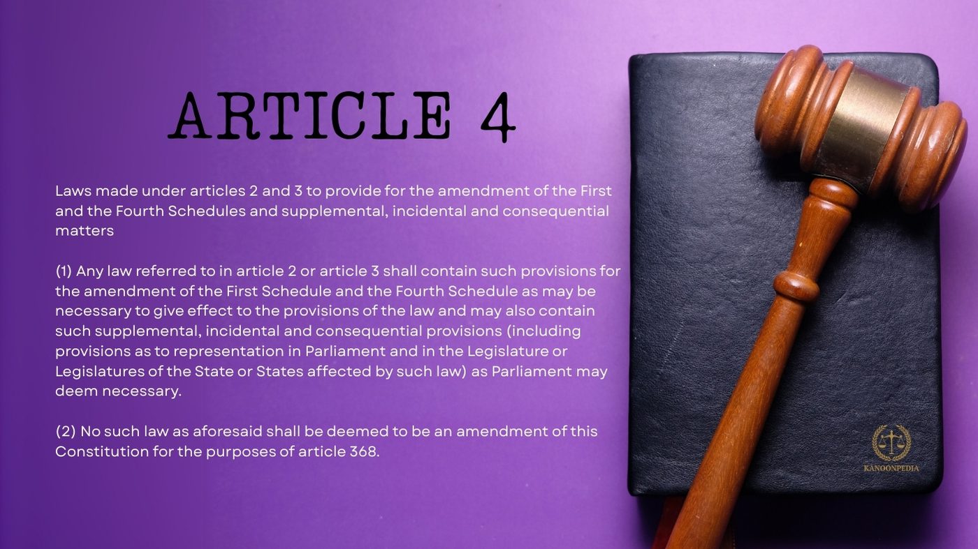 Article 4 of the Indian Constitution: A Comprehensive 360° Analysis